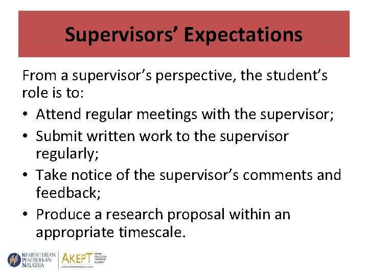 Student Supervision Basic Module Training of Trainers To