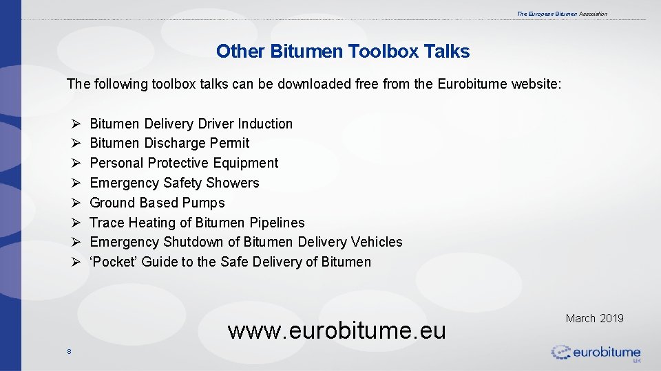 The European Bitumen Association Blocked and Partially Blocked