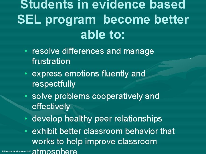 Social and emotional learning rooted in prevention science