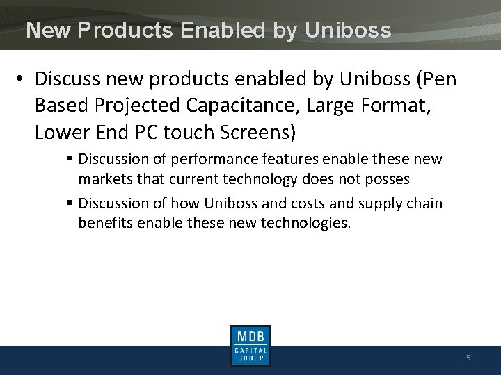 MDB Capital Group Hosts UniPixel Diligence Call Rick