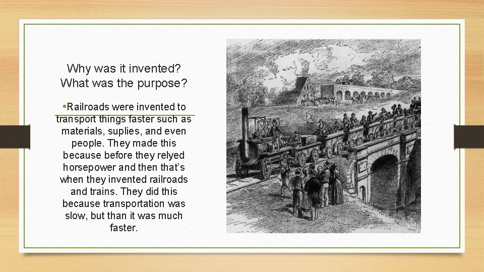 Innovation station Railroad Why was it invented What