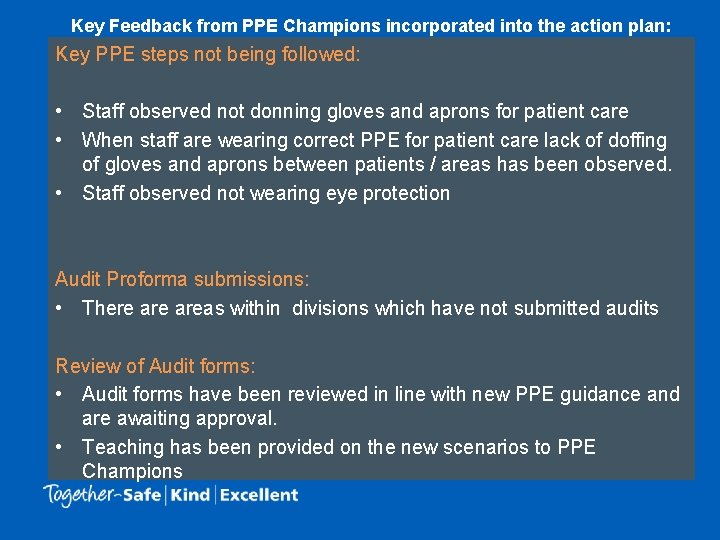 PPE Champions Donning and Doffing Audit November 2020