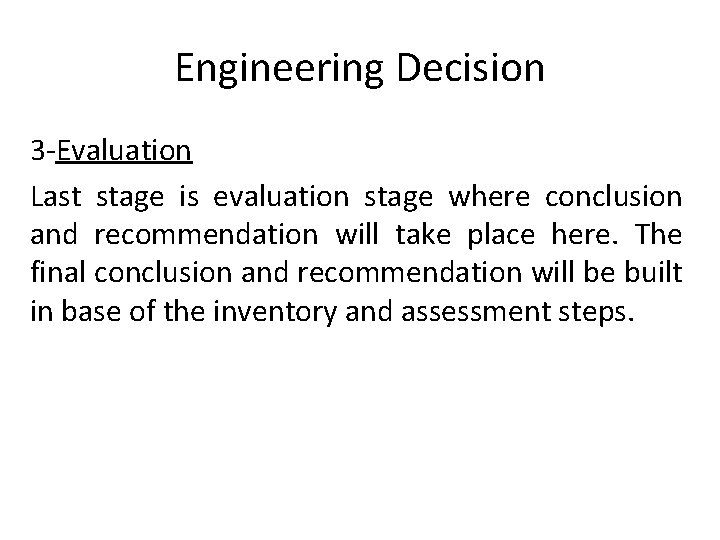 Environmental Engineering Decision Objectives Description of Technical ...
