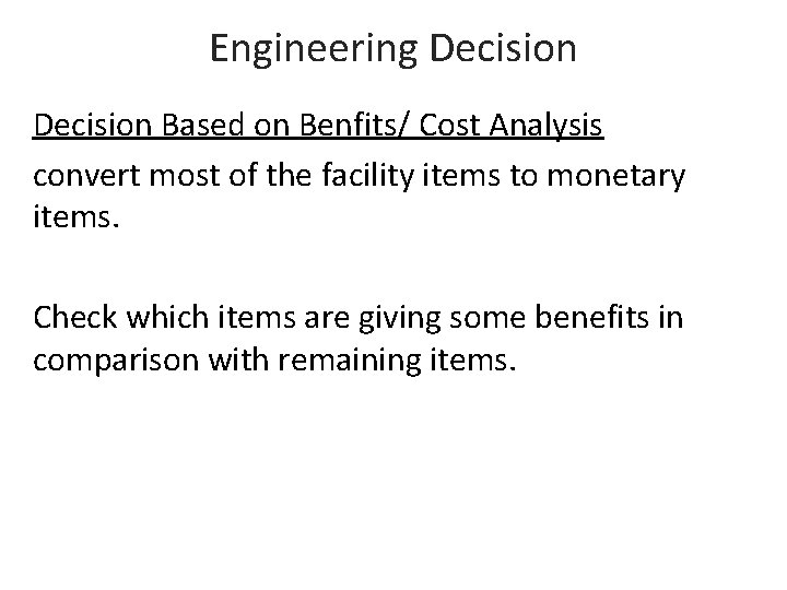 Environmental Engineering Decision Objectives Description of Technical ...