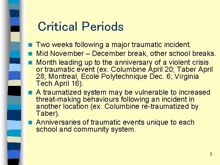 Threat Assessment Information for Staff September 2015 1