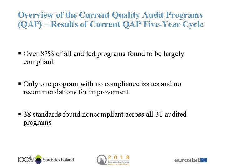 Automatically Generated Quality Control Tables and Quality Improvement