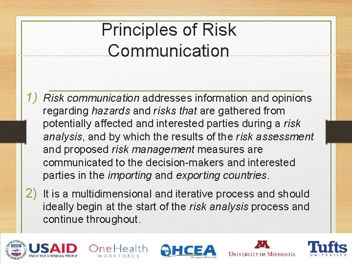 Communication Risk Communication Power point 4 Goal To