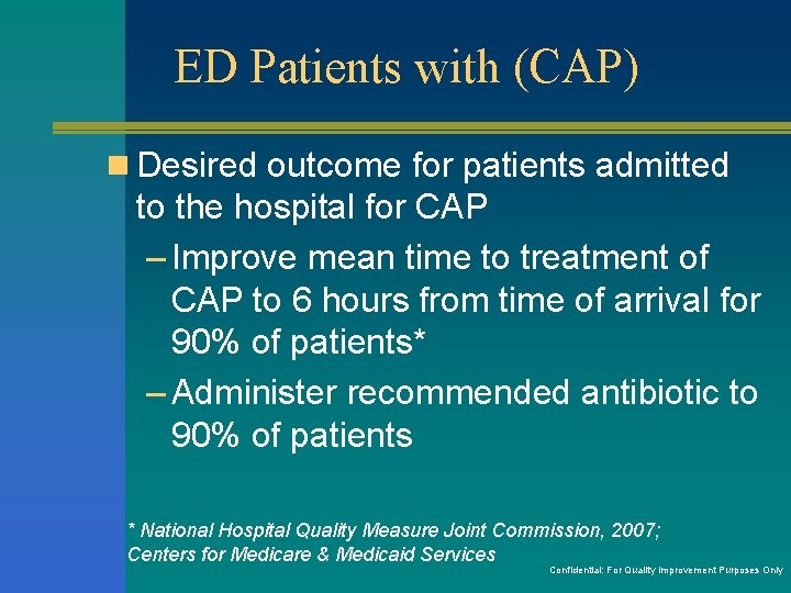 Community Acquired Pneumonia in the Emergency Department ED
