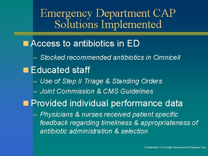 Community Acquired Pneumonia in the Emergency Department ED
