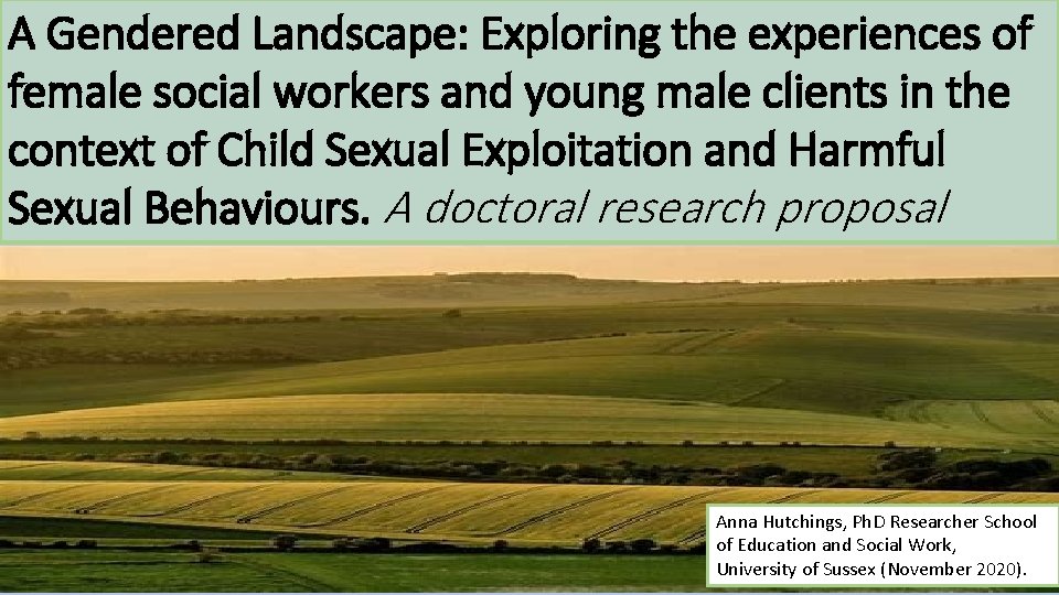 A Gendered Landscape Exploring the experiences of female