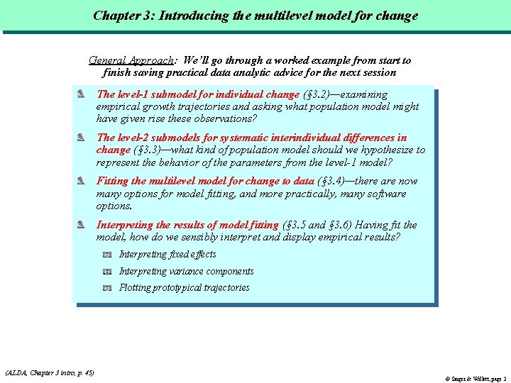 Introducing the Multilevel Model for Change ALDA Chapter