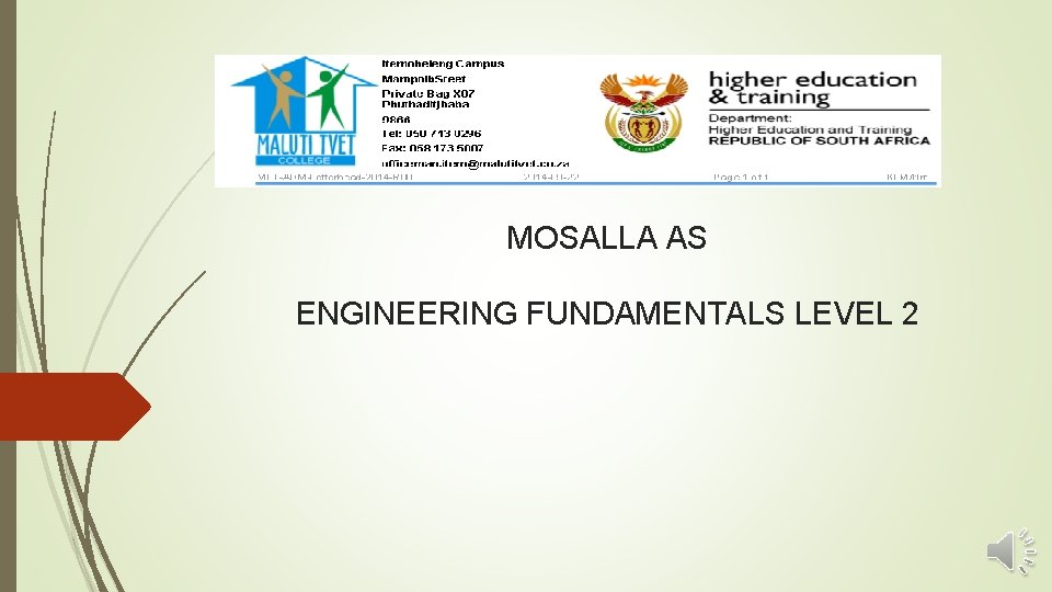 MOSALLA AS ENGINEERING FUNDAMENTALS LEVEL 2 TOPIC 2