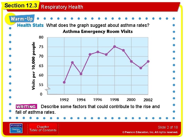 Section 12 3 Respiratory Health Objectives List the