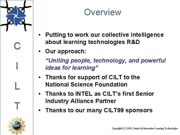 Introducing CILT Roy Pea SRI International Nora Sabelli