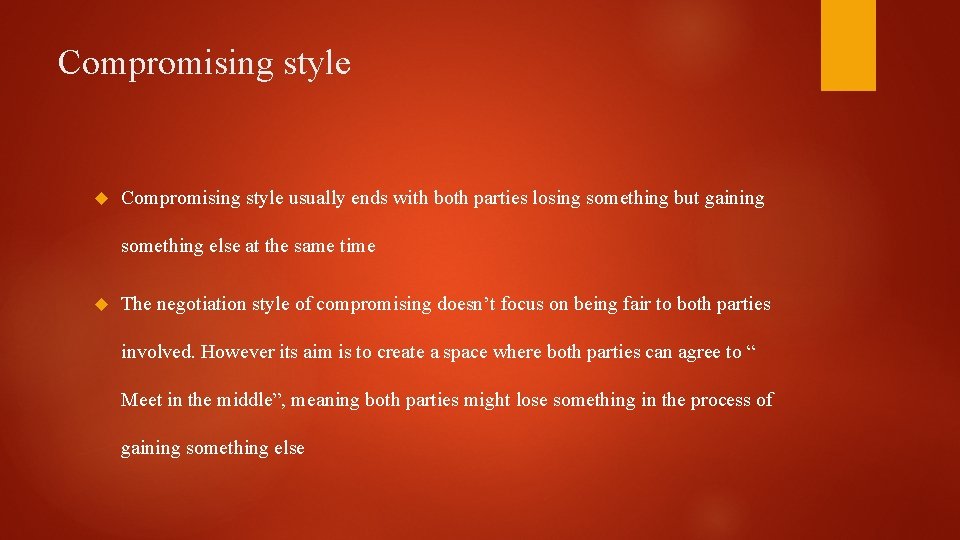 Negotiation Style BY SAUD BUBSHAIT HAMAD ALMUAMMAR MOHAMMED