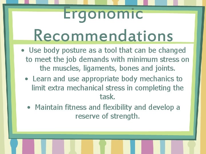 Ergonomics Jessica Leigh Harvey What is Ergonomics Ergonomics