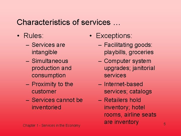 Services in the Economy Chapter 1 Why Study