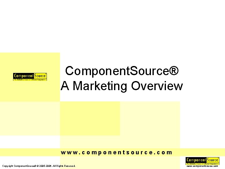 Component Source A Marketing Overview www componentsource com
