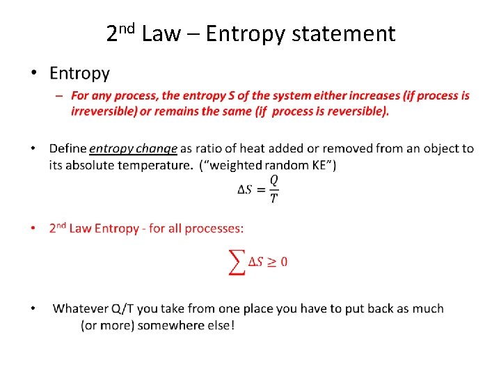 Second Law of Thermodynamics Introduction Random Kinetic Energy