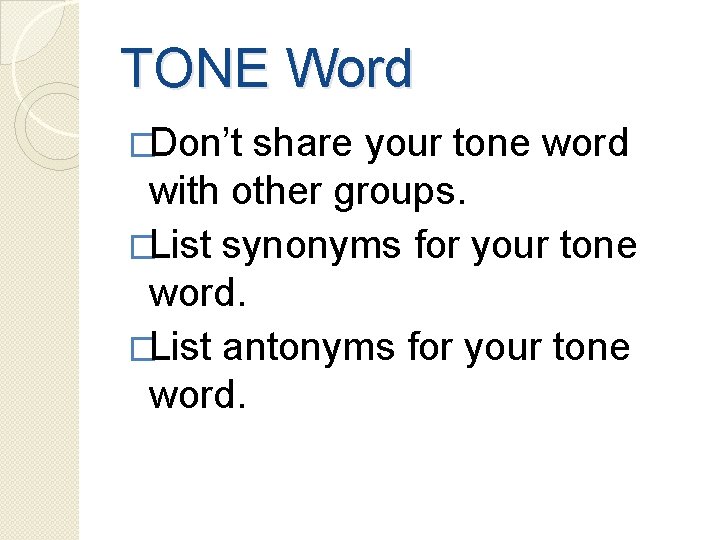 TONE Lesson Source brighthubeducation com TONE Defined Tone