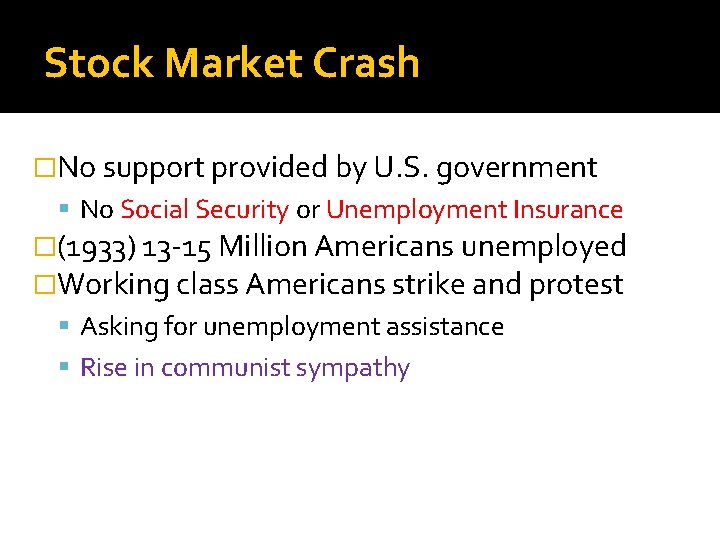 The Great Depression 1929 1939 The Stock Market