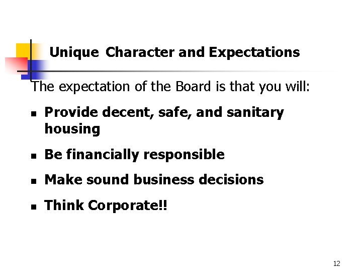 BOARD OF COMMISSIONERS TRAINING U S DEPT OF