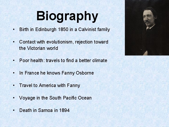 Robert Louis Stevenson The adventurer of literature Summary