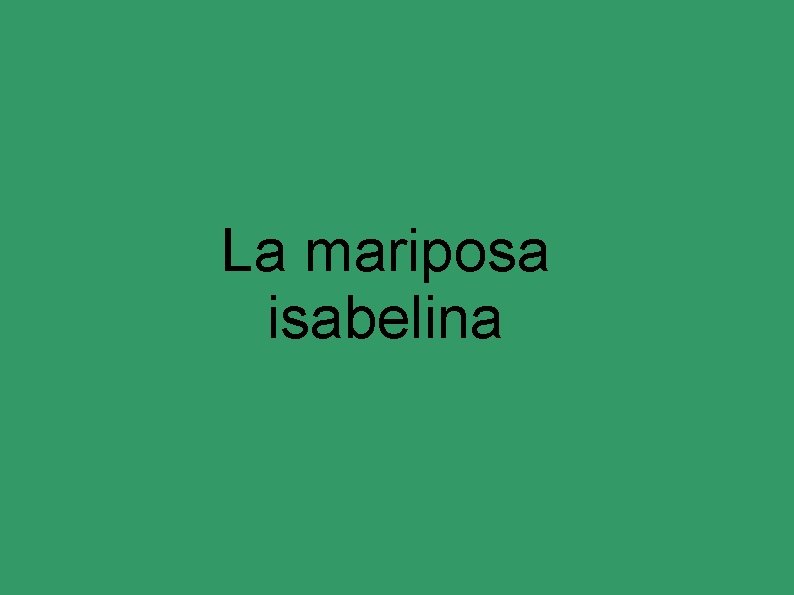 La mariposa isabelina Isabelina La Isabelina Actias isabellae