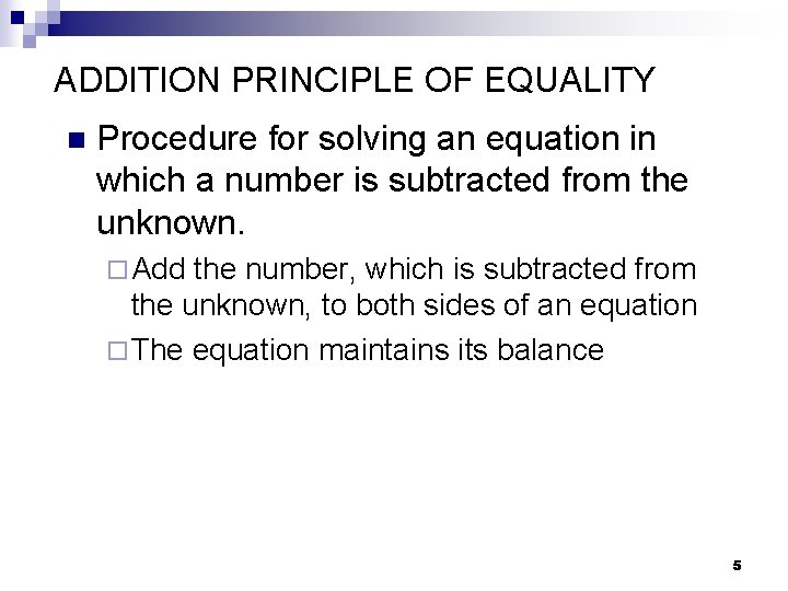 Unit 14 SIMPLE EQUATIONS 1 WRITING EQUATIONS n