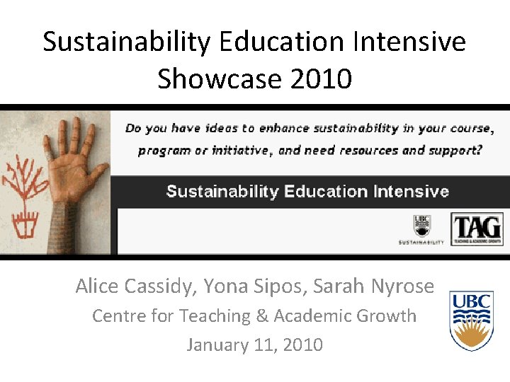 Sustainability Education Intensive Showcase 2010 Alice Cassidy Yona