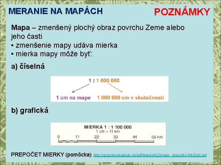 Meranie na mapch GEOGRAFIA pre 5 ronk Mapa