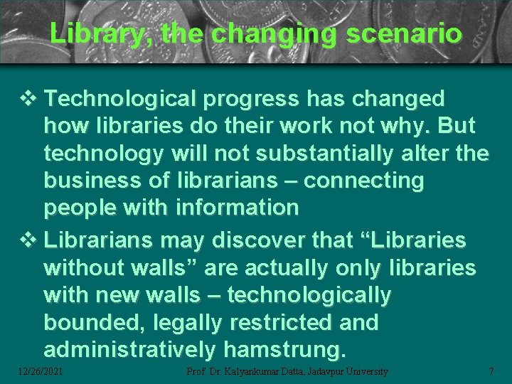 Prof Dr Kalyankumar Datta Jadavpur University Digital library