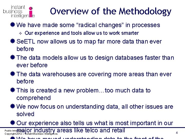 Business Intelligence Methodology www Instant BI com 132012