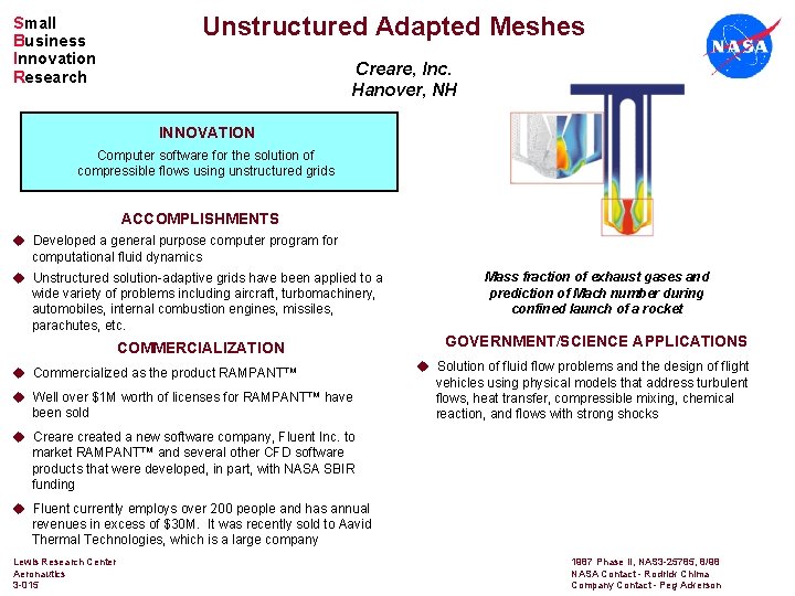 Small Business Innovation Research Unstructured Adapted Meshes Creare