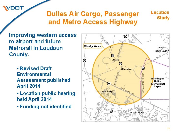 NORTHERN VIRGINIA HIGHLIGHTS for the Dulles Area Transportation