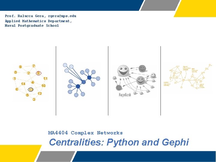 Prof Ralucca Gera rgeranps edu Applied Mathematics Department