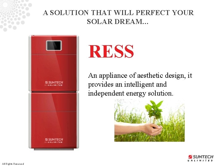 Residential Energy Storage System RESS All Rights Reserved