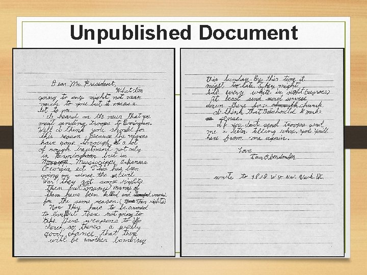 Primary Source A piece of information about a