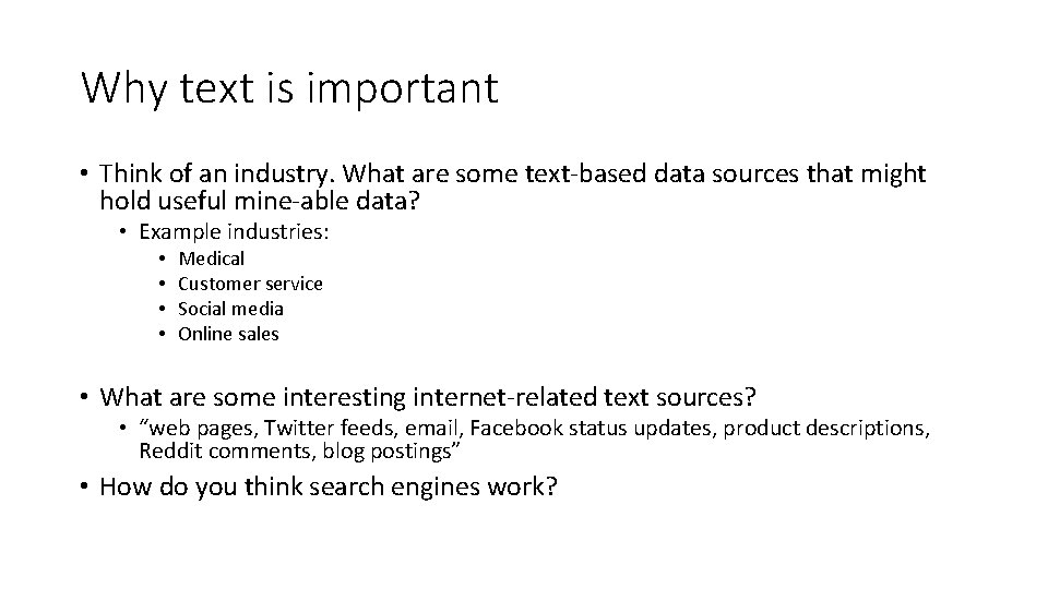 19 Representing and mining text Dave Eargle CU