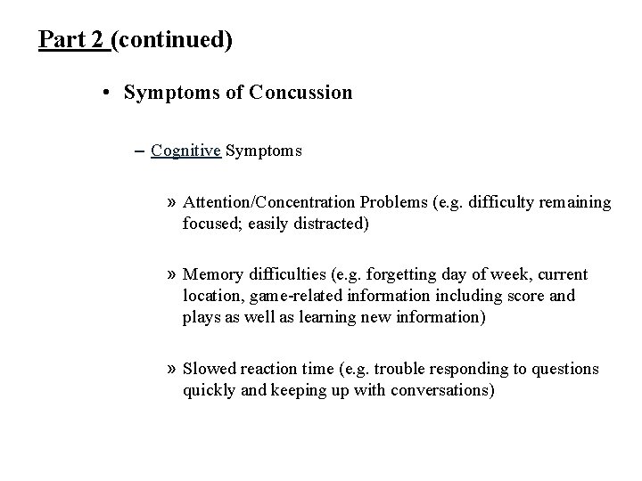 Module 1 Reinforcing and Enhancing Concussion Knowledge Version