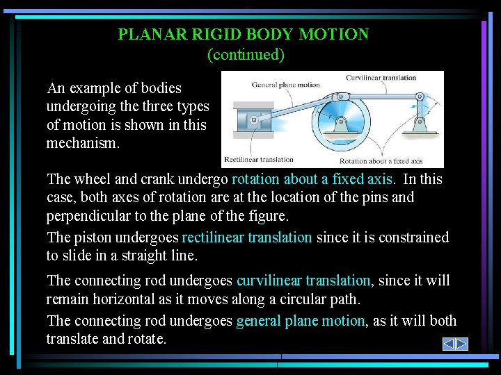 PLANAR RIGID BODY MOTION TRANSLATION ROTATION Todays Objectives