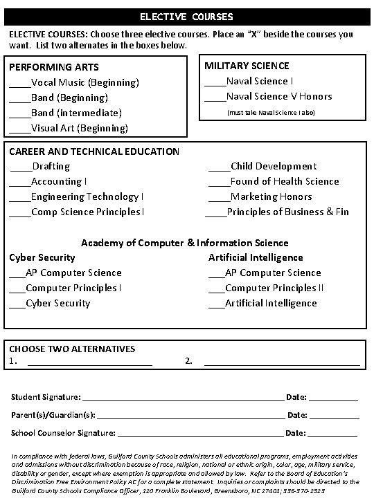 SENDING SCHOOL SCHOOL NEHS GUILFORD COUNTY SCHOOLS 9