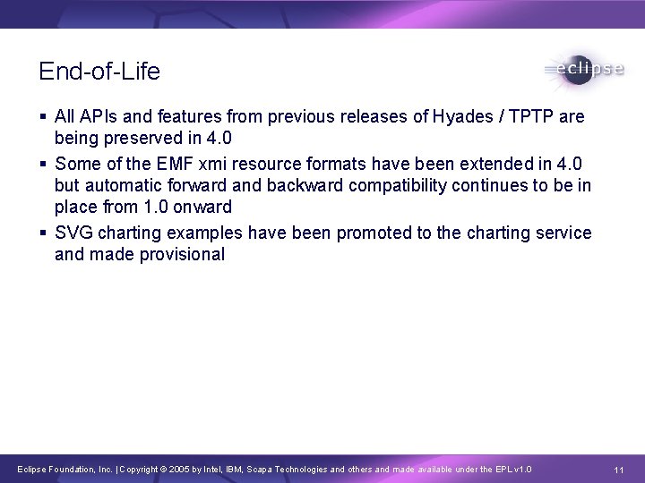 Eclipse TPTP 4 0 Release Review 15 June