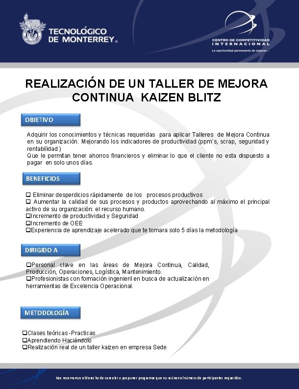REALIZACIN DE UN TALLER DE MEJORA CONTINUA KAIZEN