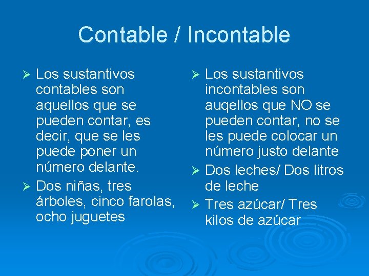 El sustantivo Los sustantivos Los sustantivos son palabras