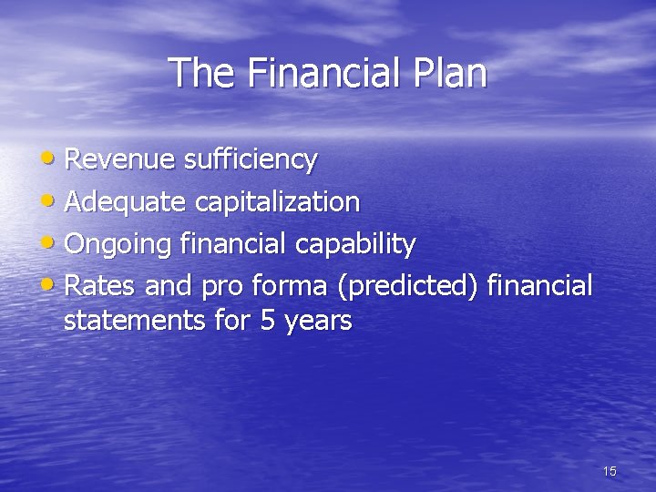 Training Module 6 Business Planning for Small Water