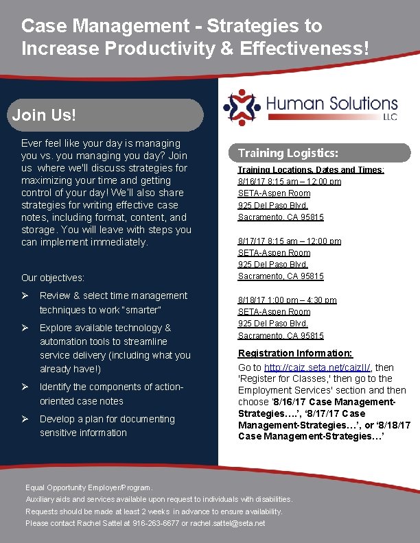 Case Management Strategies to Increase Productivity Effectiveness Join