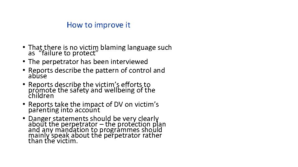 Domestic violence and abuse Understanding Engagement and Assessment