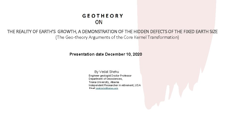 THE REALITY OF EARTHS GROWTH A DEMONSTRATION OF