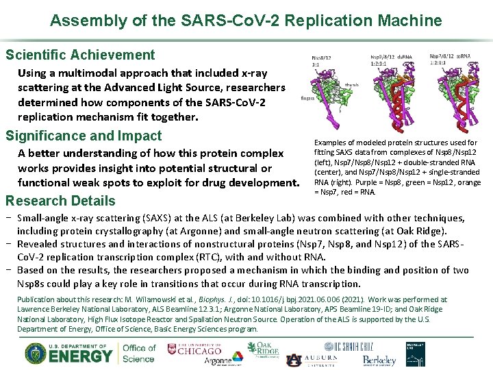 Assembly of the SARSCo V2 Replication Machine Scientific
